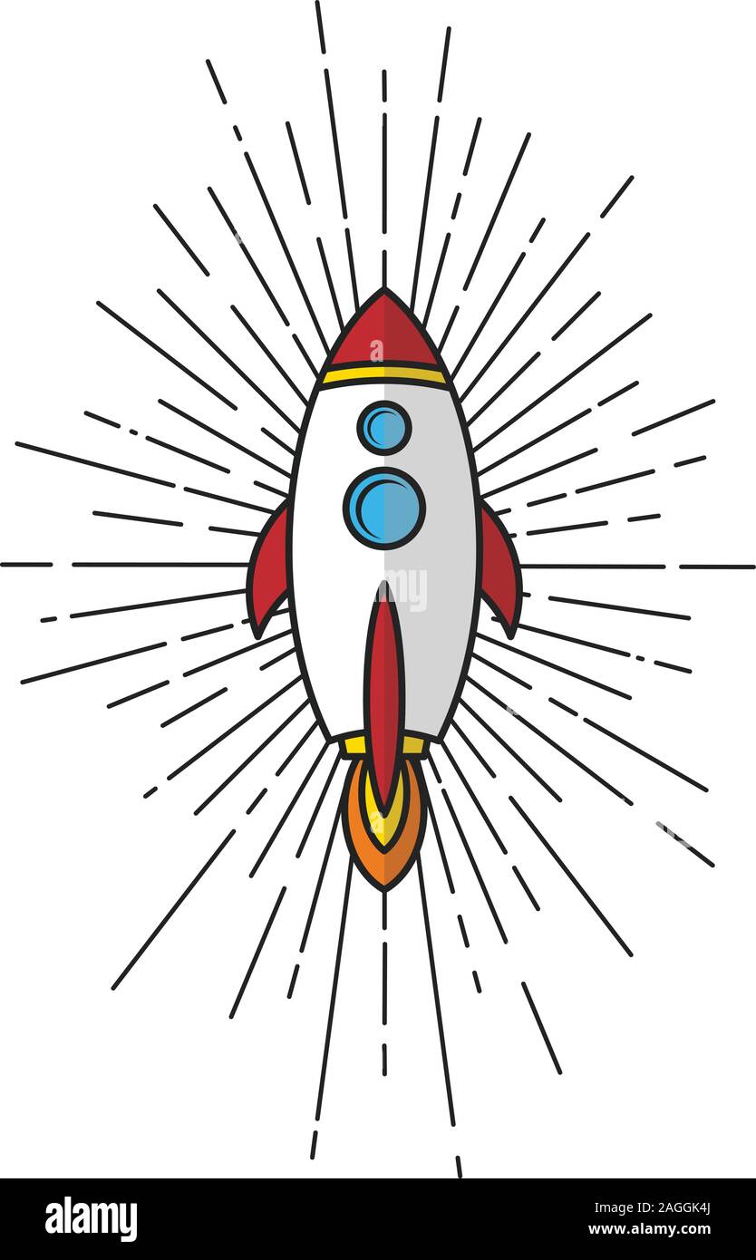 space rocket ship ray of light logo icon sign vector Stock Vector Image ...