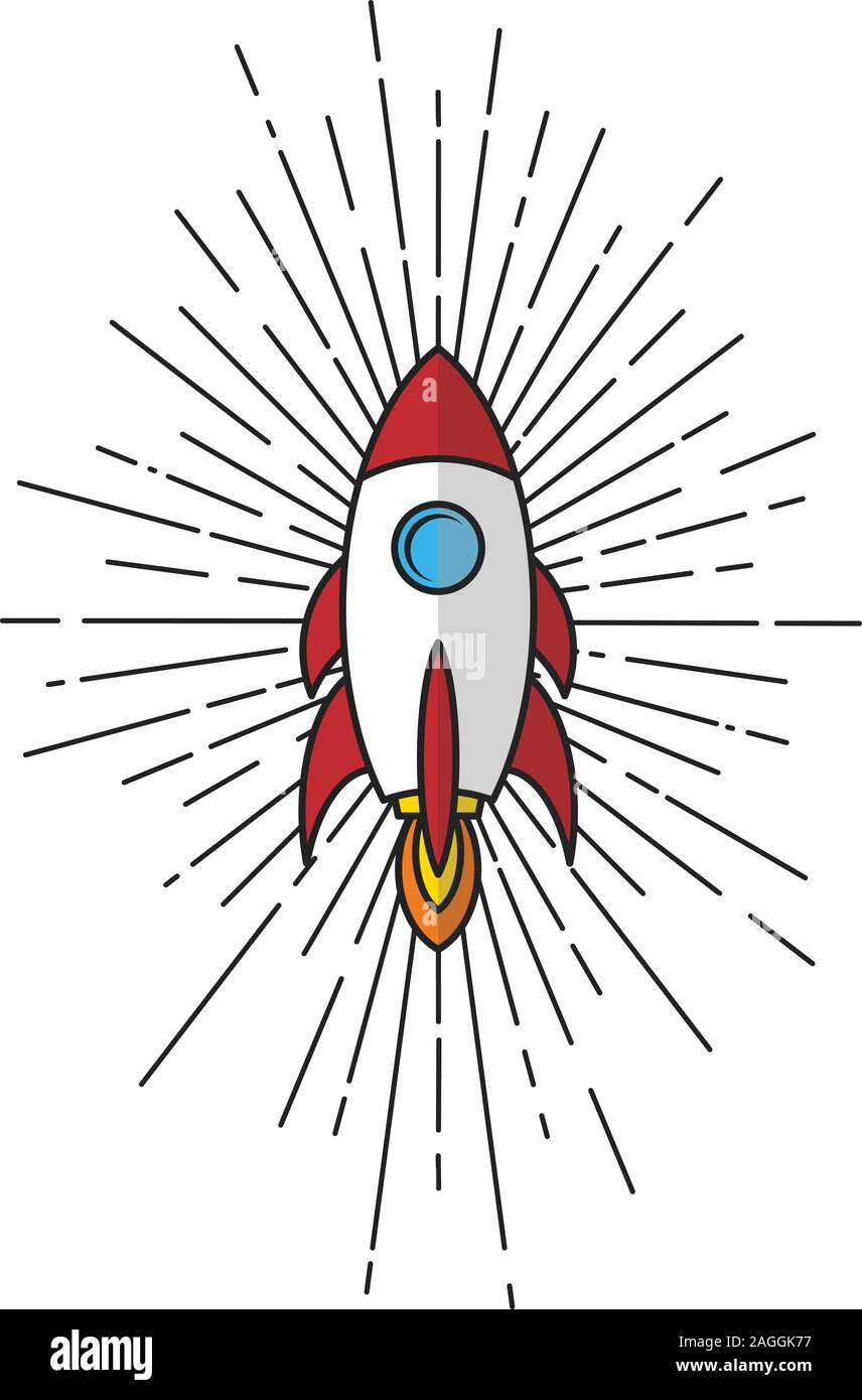 space rocket ship ray of light logo icon sign vector Stock Vector Image ...