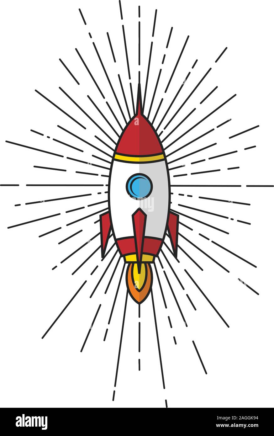 space rocket ship ray of light logo icon sign vector Stock Vector Image ...