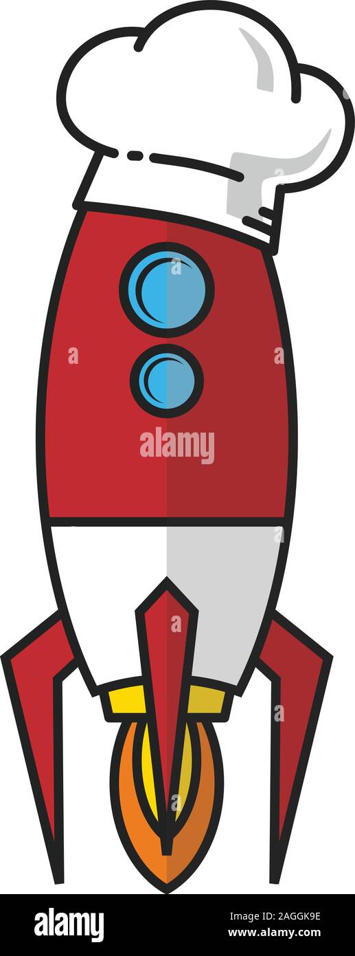 master chef rocket ship hat theme logo vector art Stock Vector Image ...