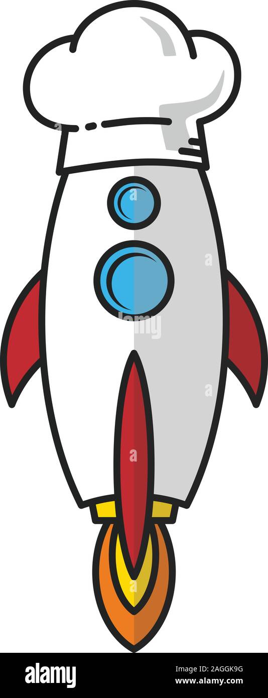 master chef rocket ship hat theme logo vector art Stock Vector Image ...