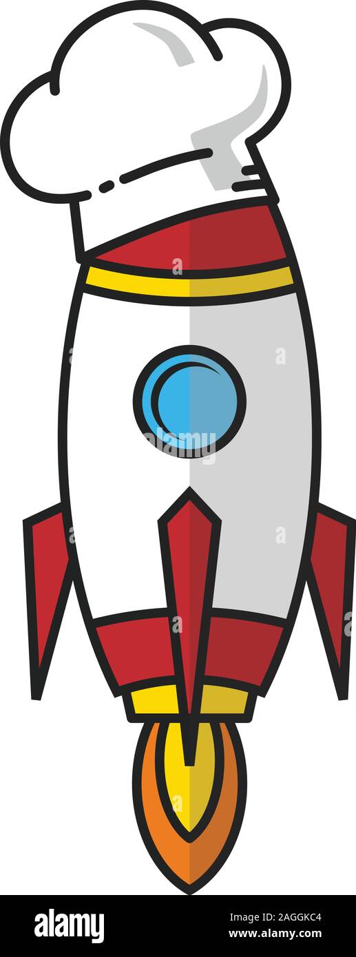 master chef rocket ship hat theme logo vector art Stock Vector Image ...