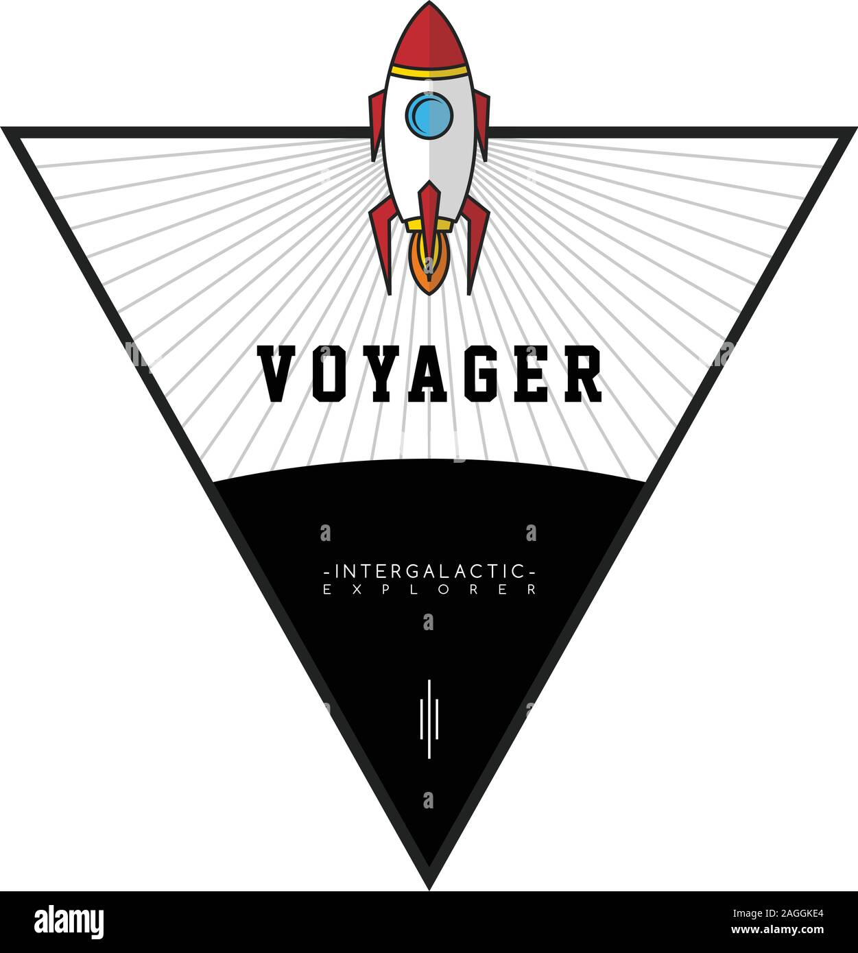 space exploration shuttle ship badge label logo icon vector Stock ...