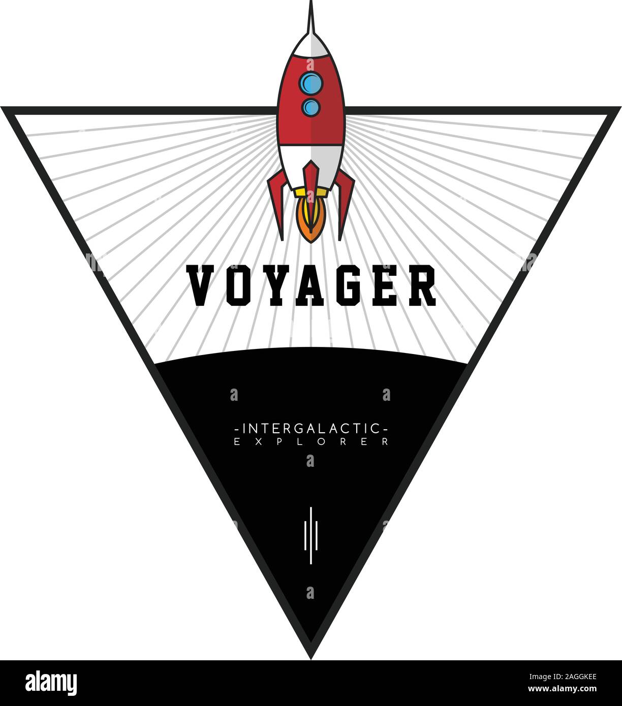 space exploration shuttle ship badge label logo icon vector Stock ...