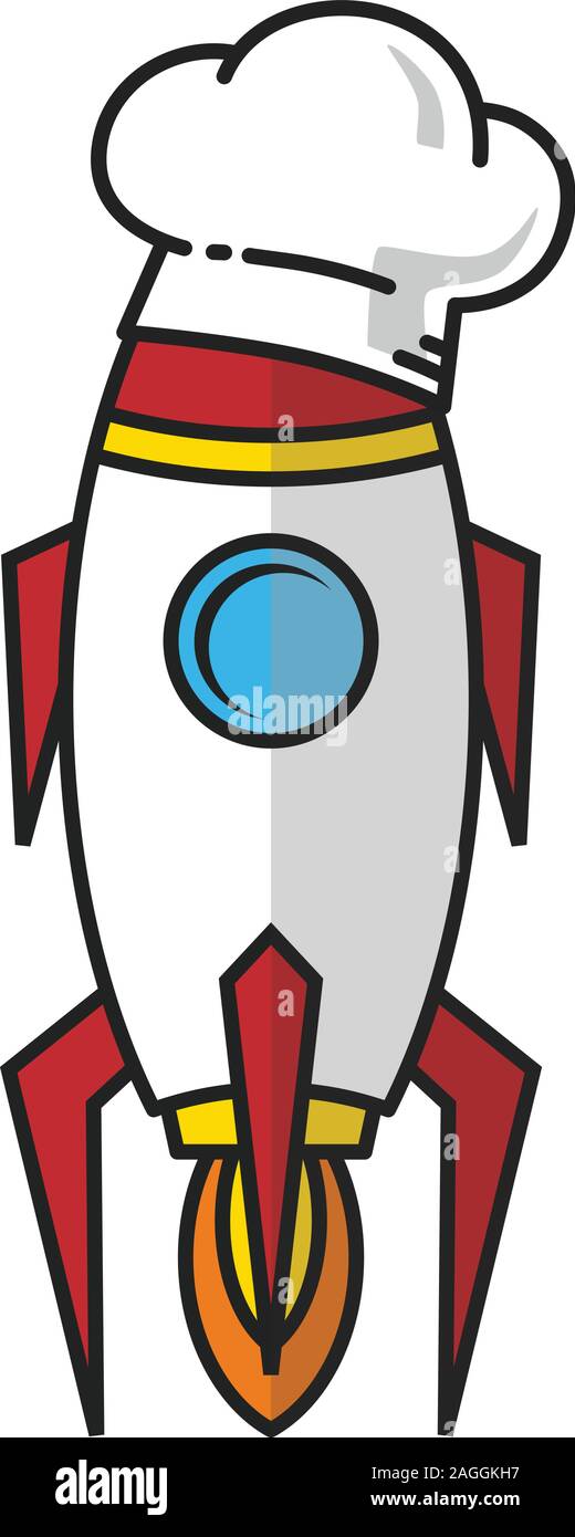 master chef rocket ship hat theme logo vector art Stock Vector Image ...