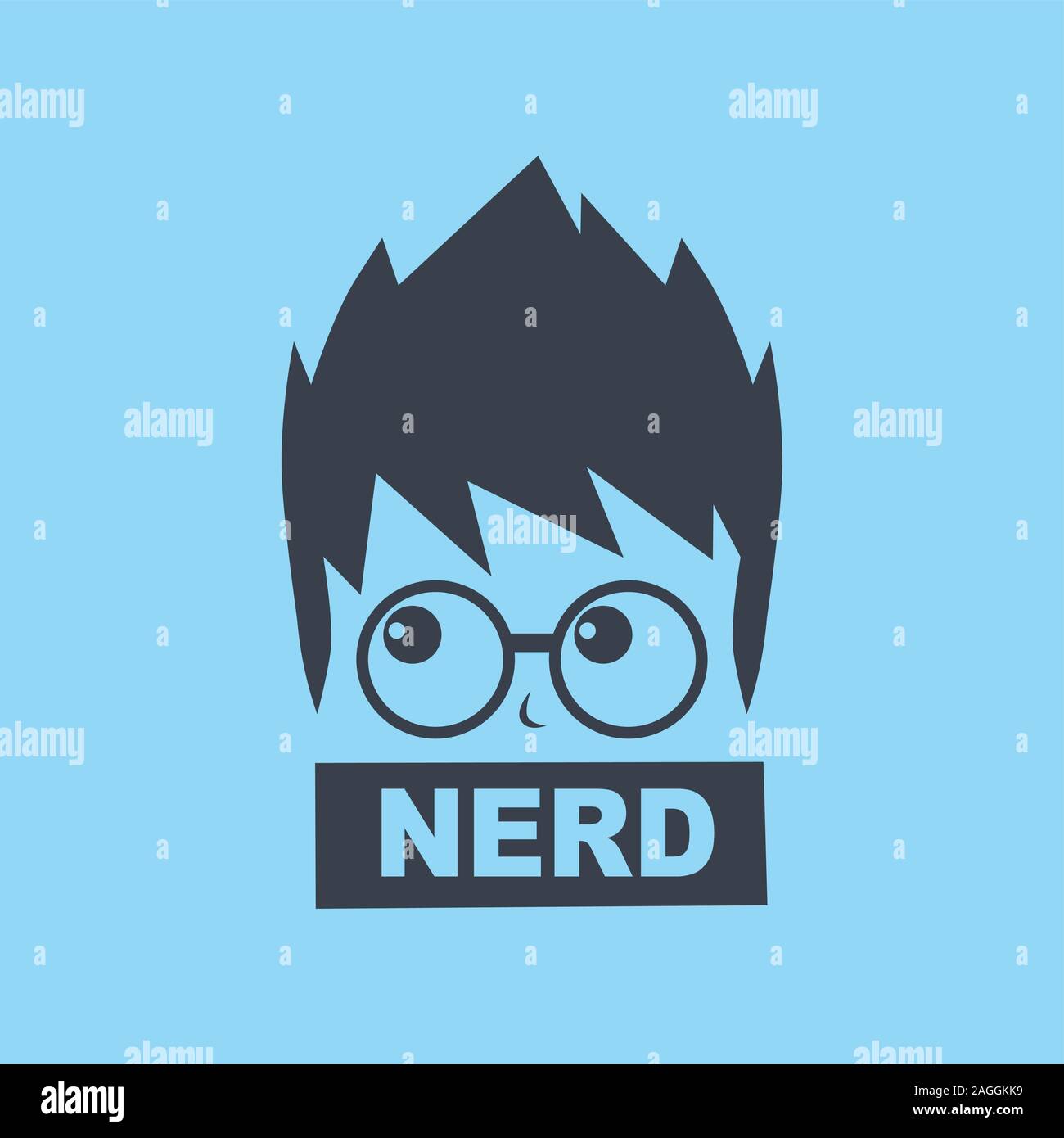 nerd geek guy cartoon character sign logo vector art Stock Vector Image ...