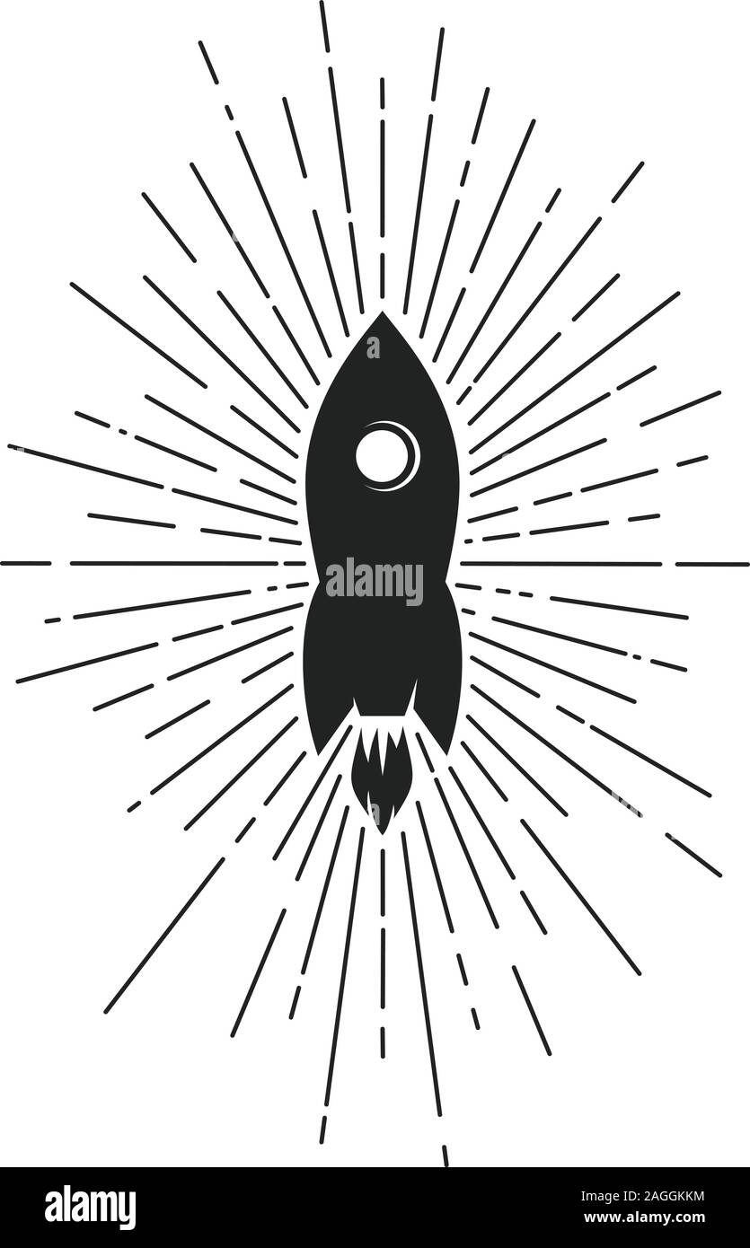 space rocket ship ray of light logo icon sign vector Stock Vector Image ...