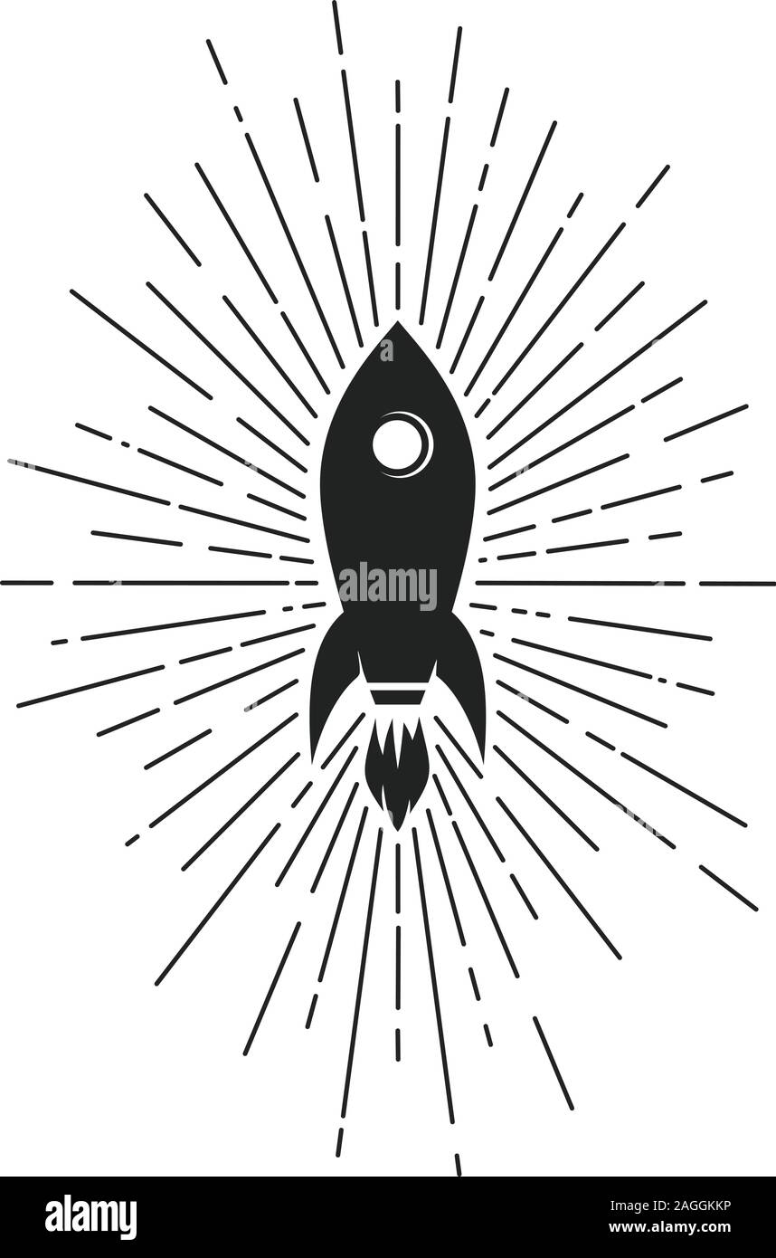 space rocket ship ray of light logo icon sign vector Stock Vector Image ...