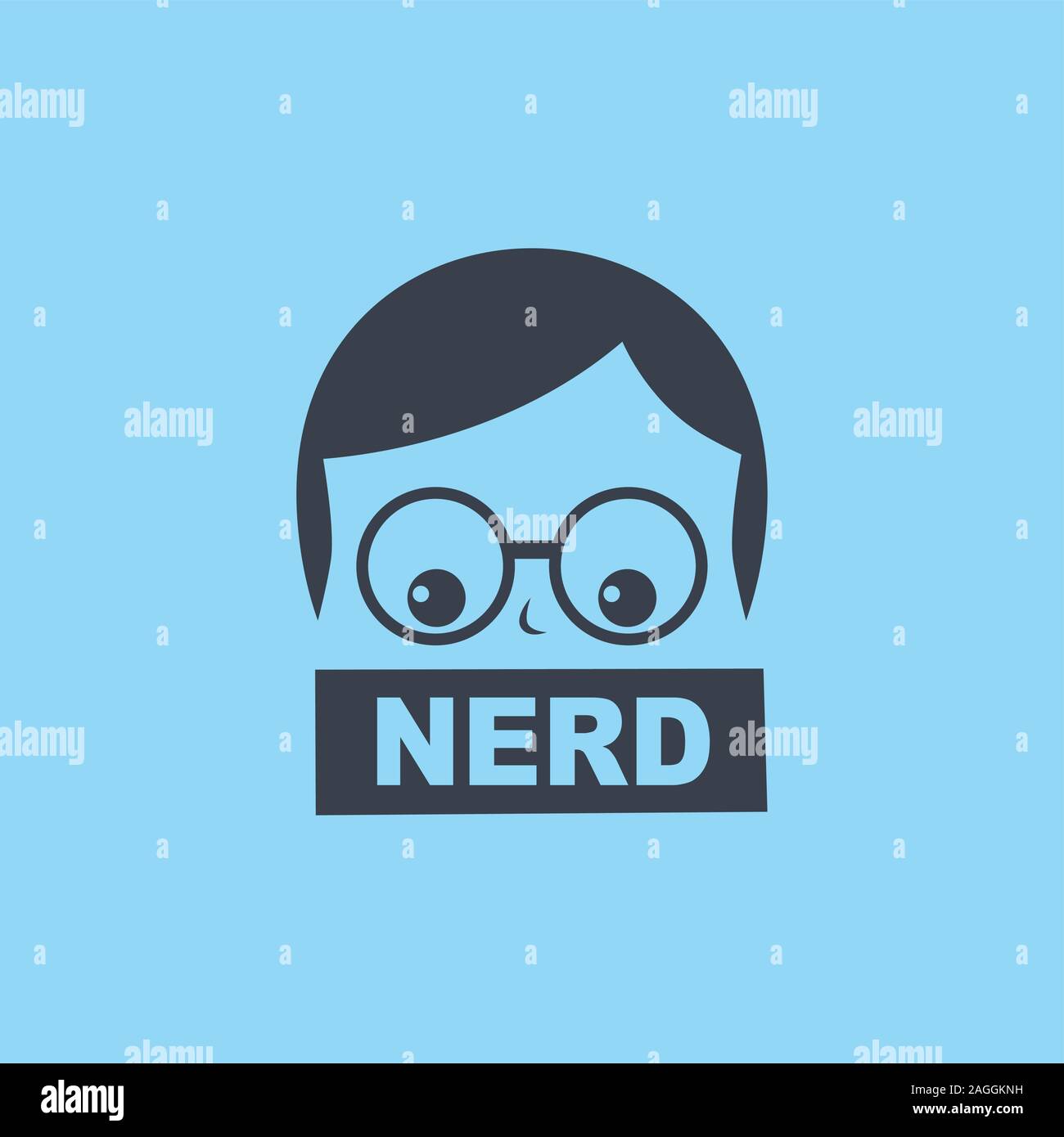 nerd geek guy cartoon character sign logo vector art Stock Vector Image ...