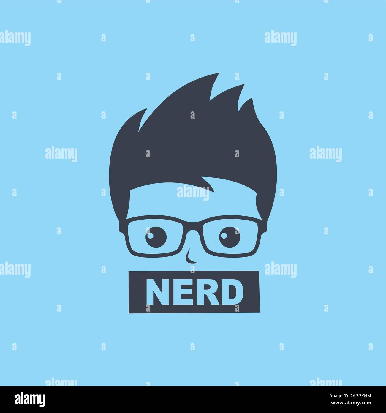 nerd geek guy cartoon character sign logo vector art Stock Vector Image ...