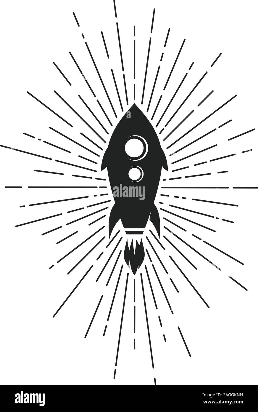 space rocket ship ray of light logo icon sign vector Stock Vector Image ...