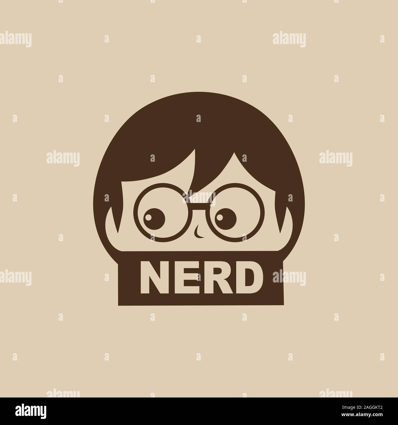 nerd geek girl cartoon character sign logo vector art Stock Vector ...