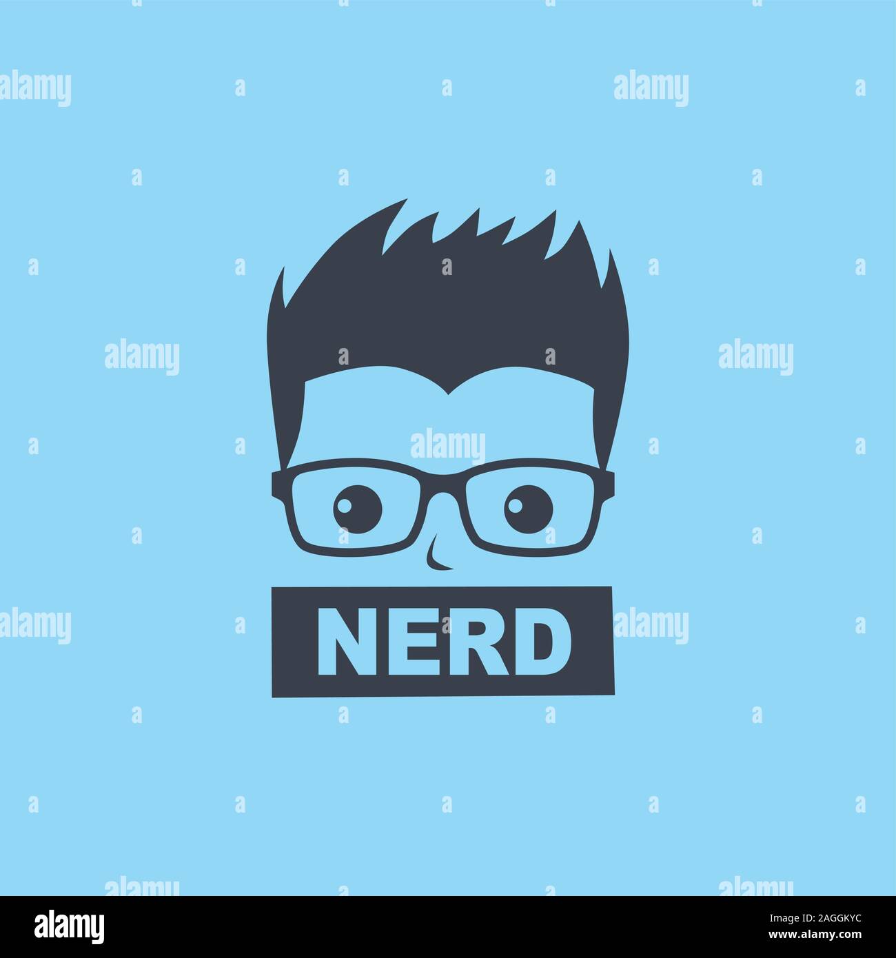 nerd geek guy cartoon character sign logo vector art Stock Vector Image ...