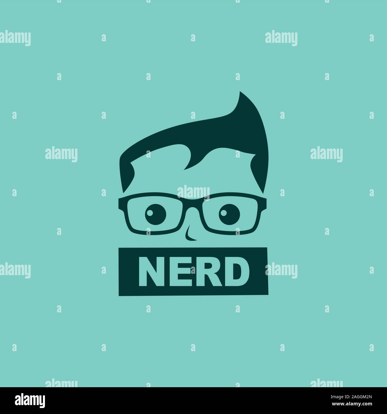 nerd geek guy cartoon character sign logo vector art Stock Vector Image ...