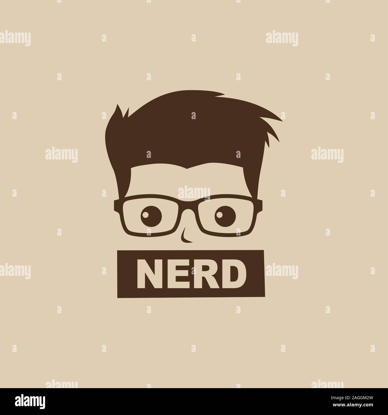 nerd geek guy cartoon character sign logo vector art Stock Vector Image ...