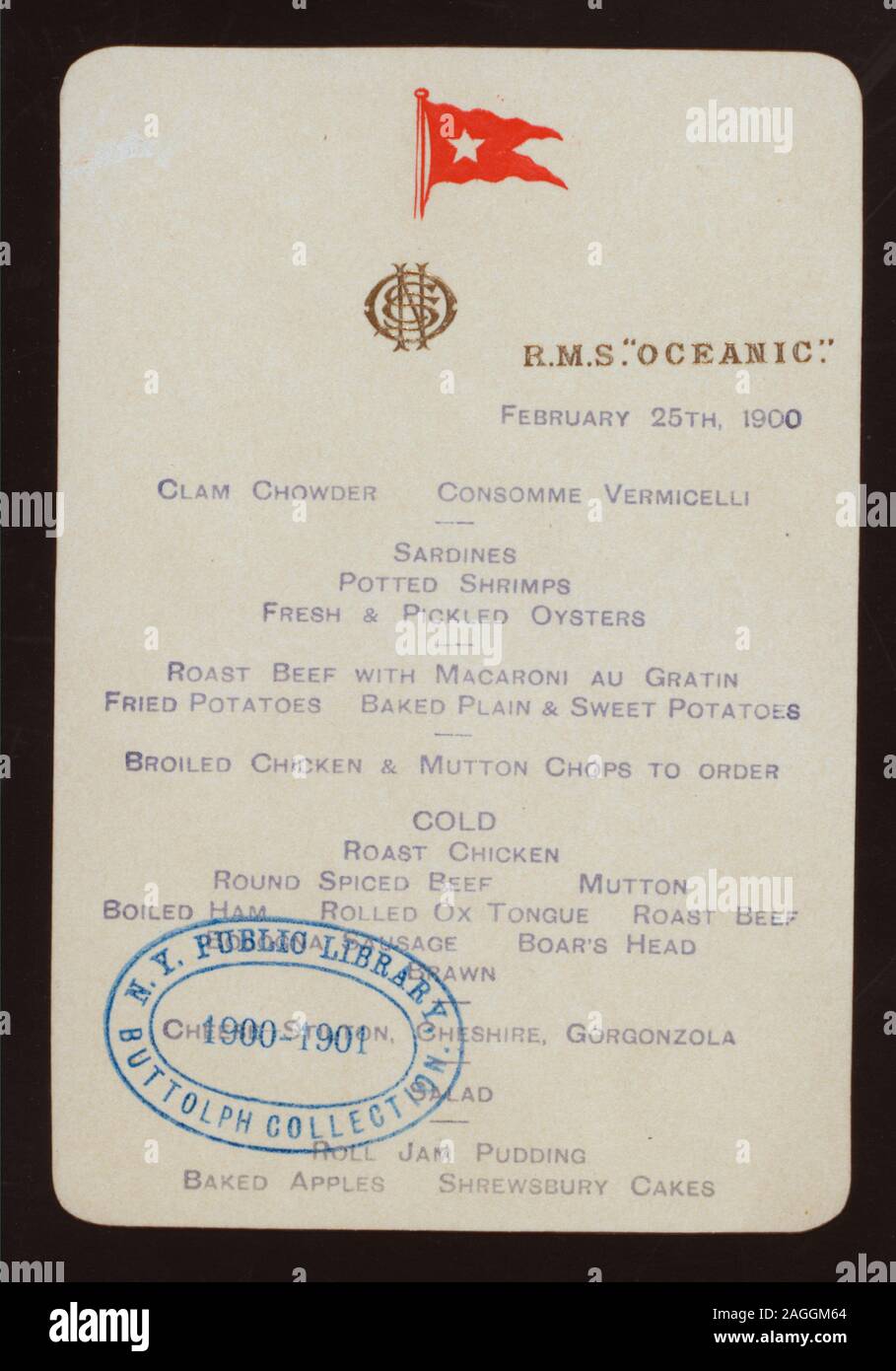 RED FLAG WITH WHITE STAR ON TOP CENTER;MONOGRAM; LUNCH [held by] RED ...
