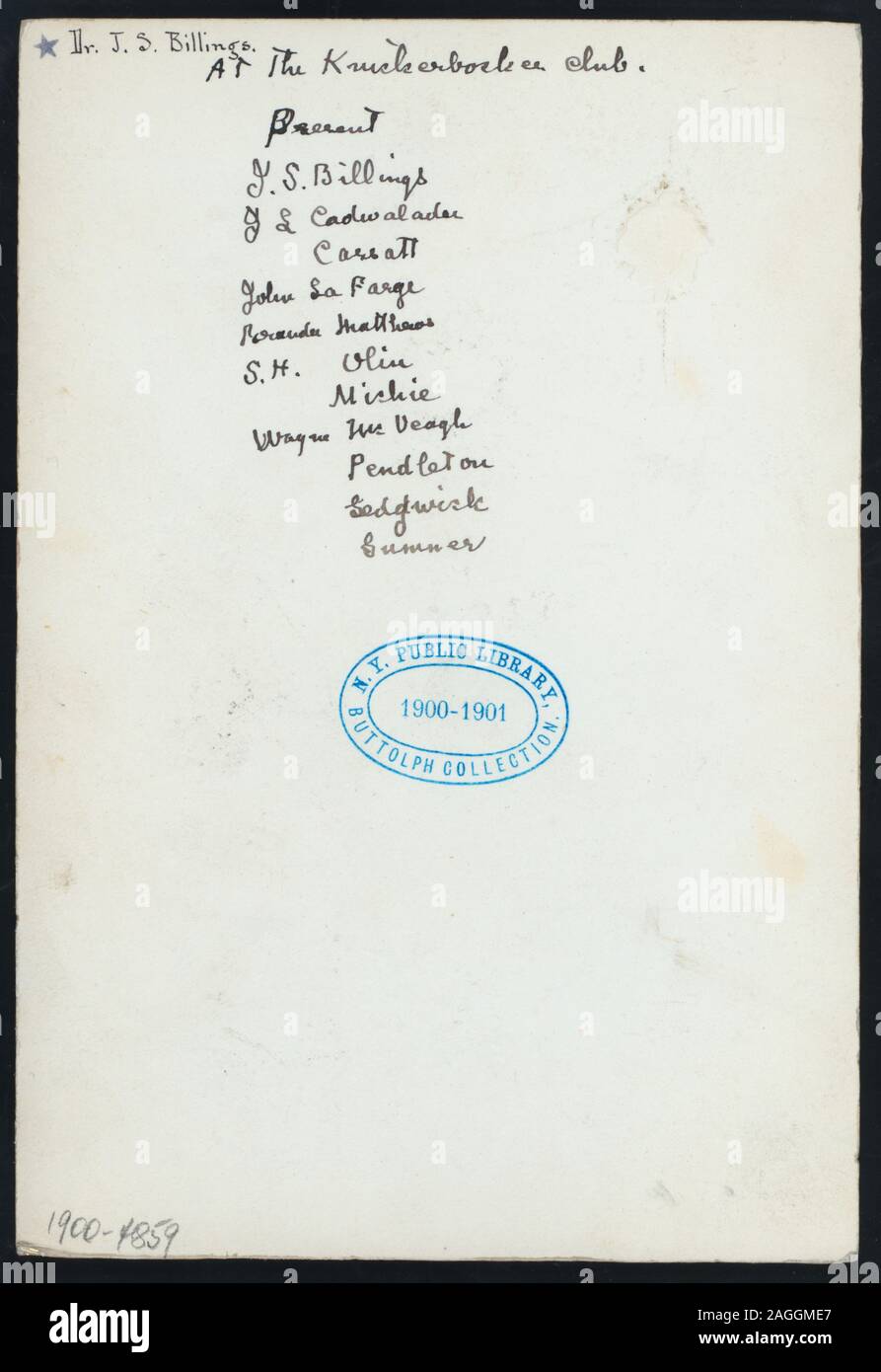 WINES;PLACE HANDWRITTEN ON BACK;NAMES ON BACK HANDWRITTEN;DR.J.S ...
