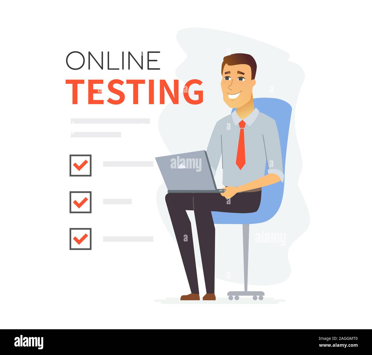 Online testing - vector cartoon character illustration Stock Vector ...