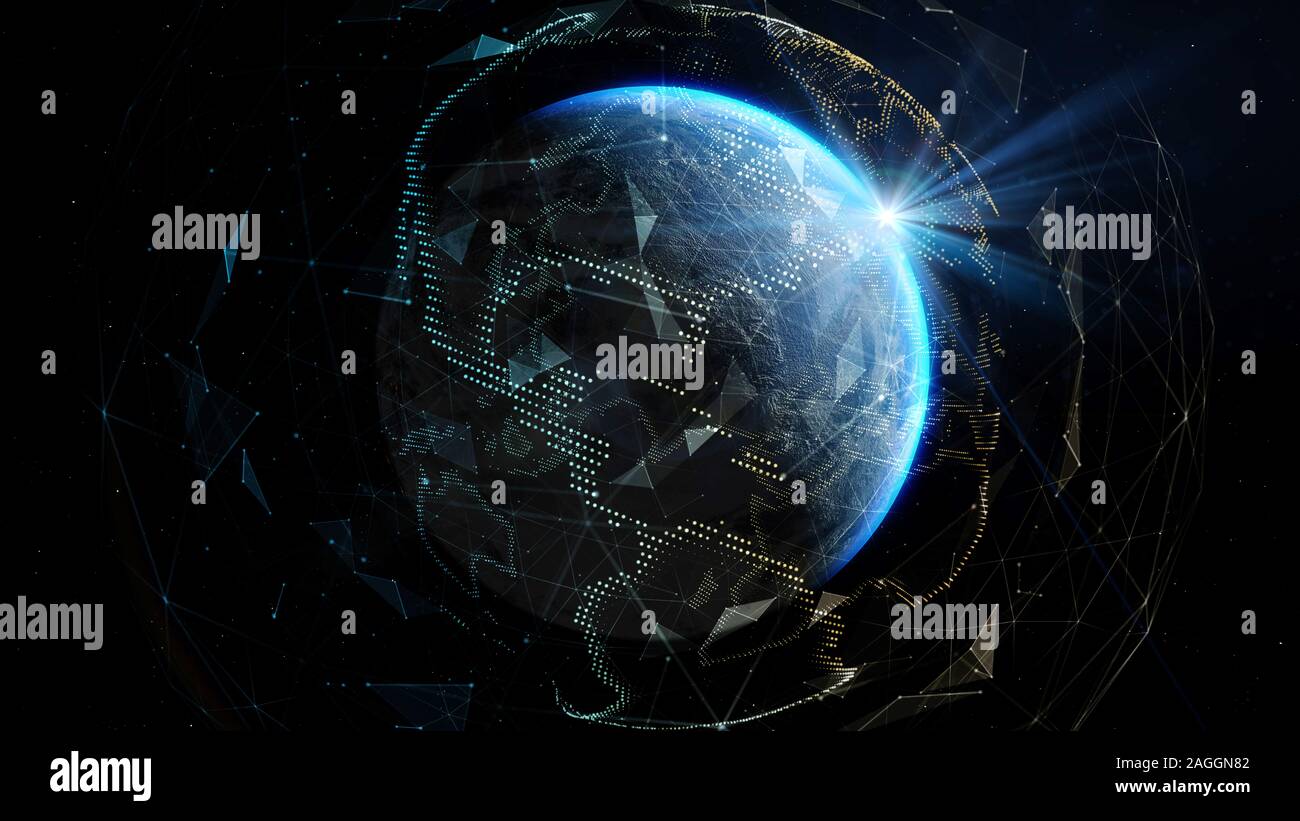 Suns rays over globe hi-res stock photography and images - Alamy