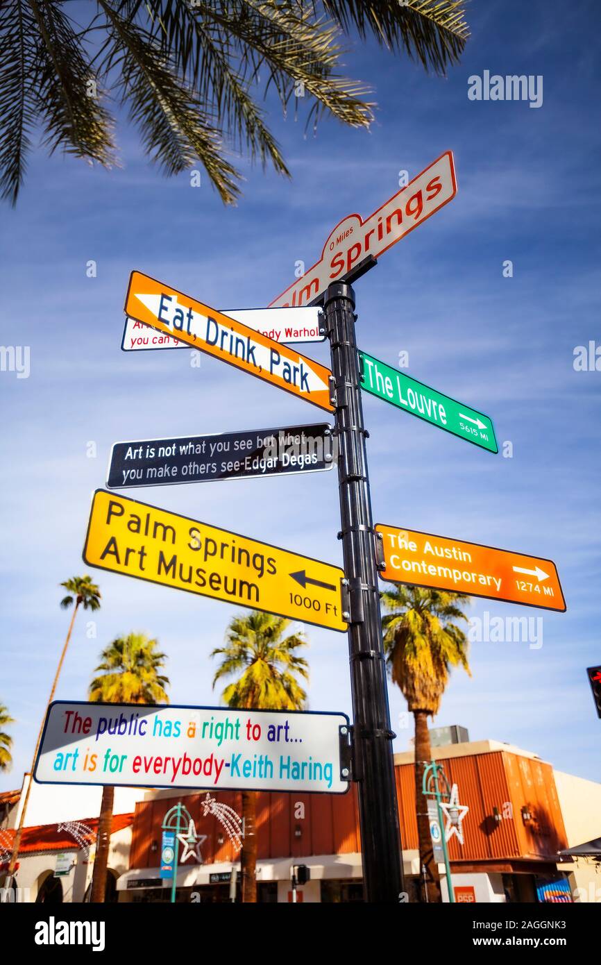Art sign, Palm Springs Stock Photo - Alamy