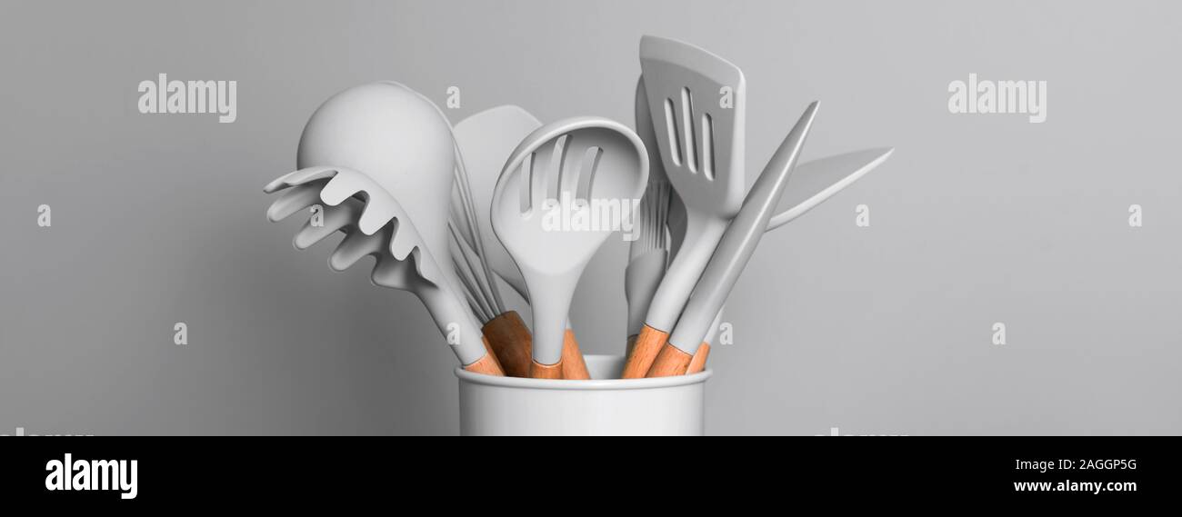 Kitchen utensils background with copyspace, home kitchen decor concept ...