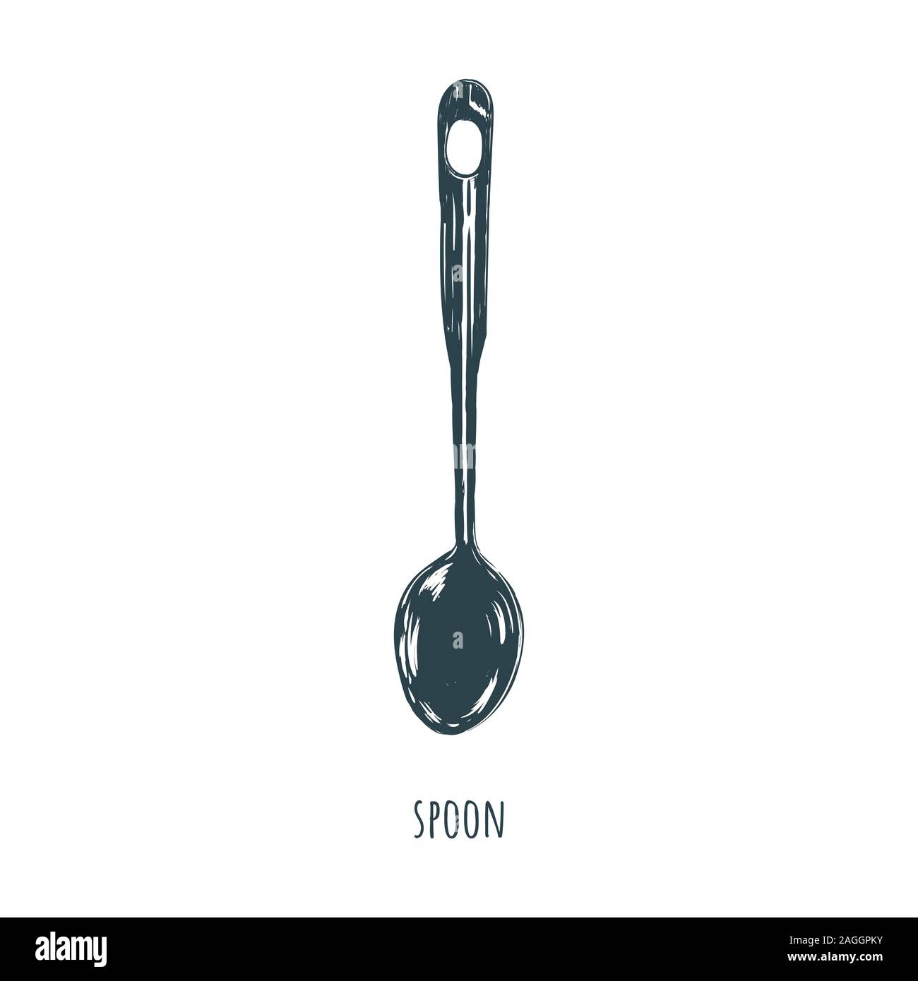 spoon sketch hand drawing. spoon Stock Vector Image & Art - Alamy