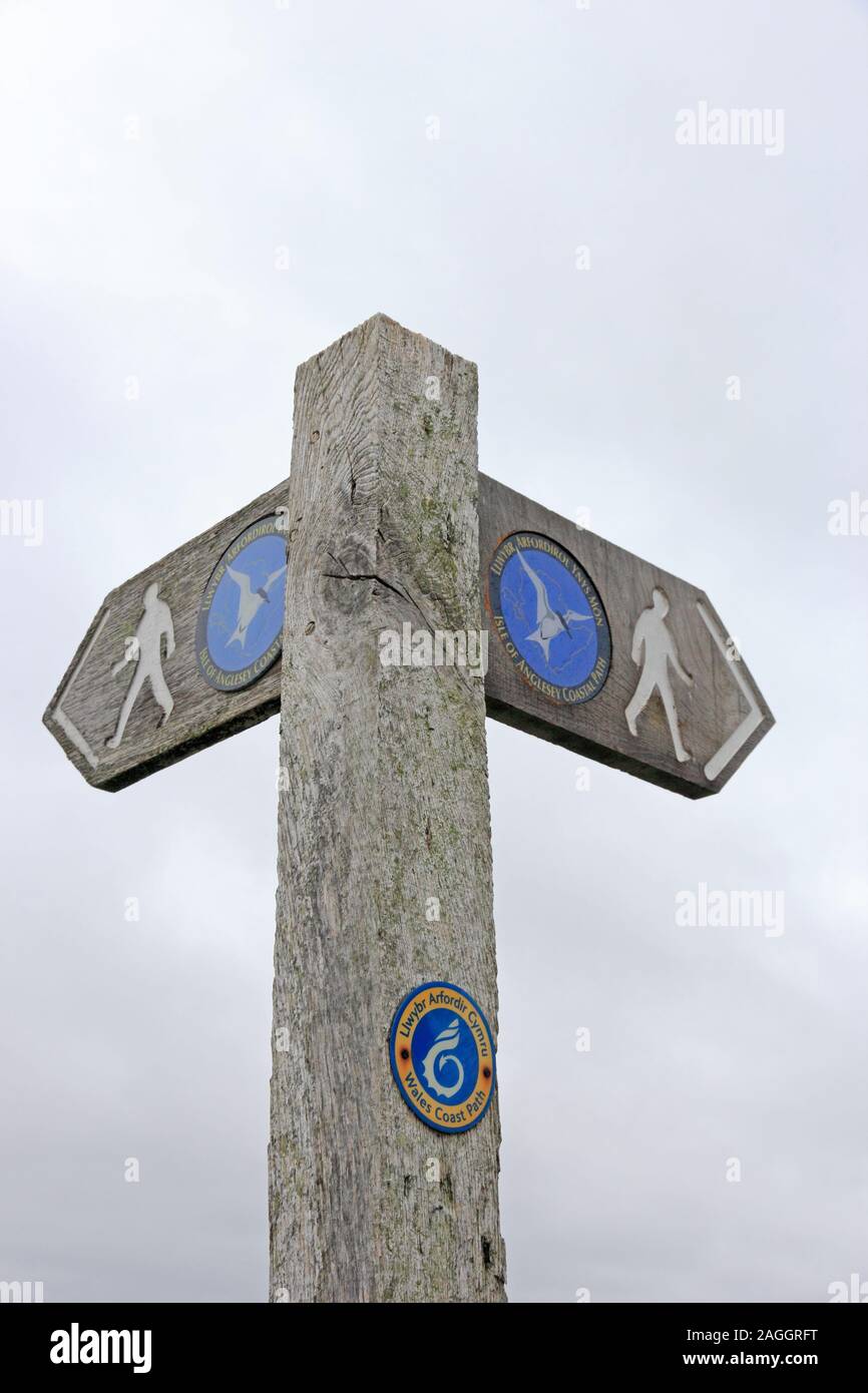Isle of Anglesey Coastal Path sign Stock Photo - Alamy