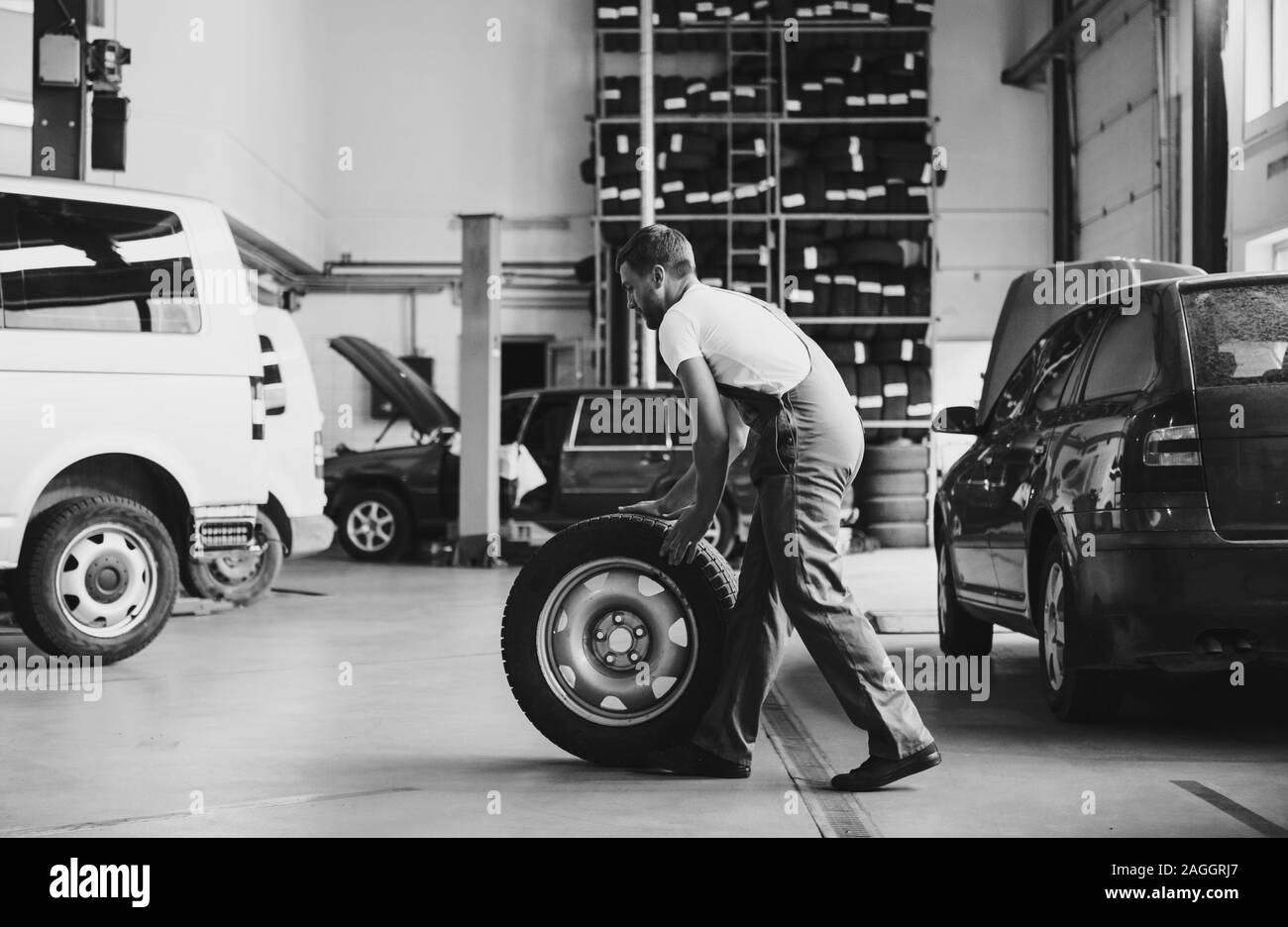 Transport employee Black and White Stock Photos & Images - Alamy