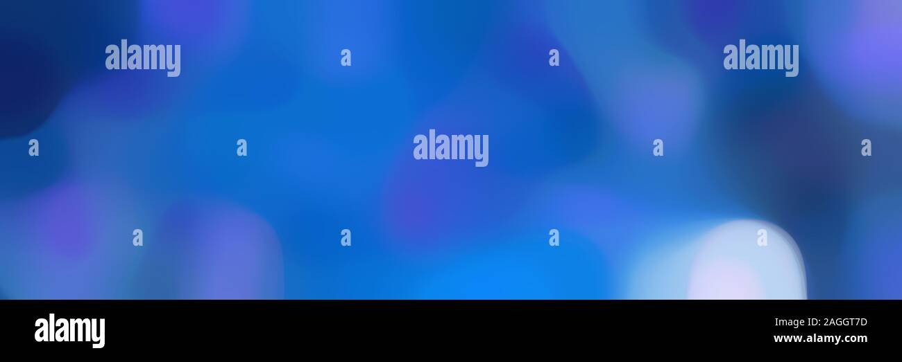 blurred bokeh horizontal background with strong blue, light blue and ...