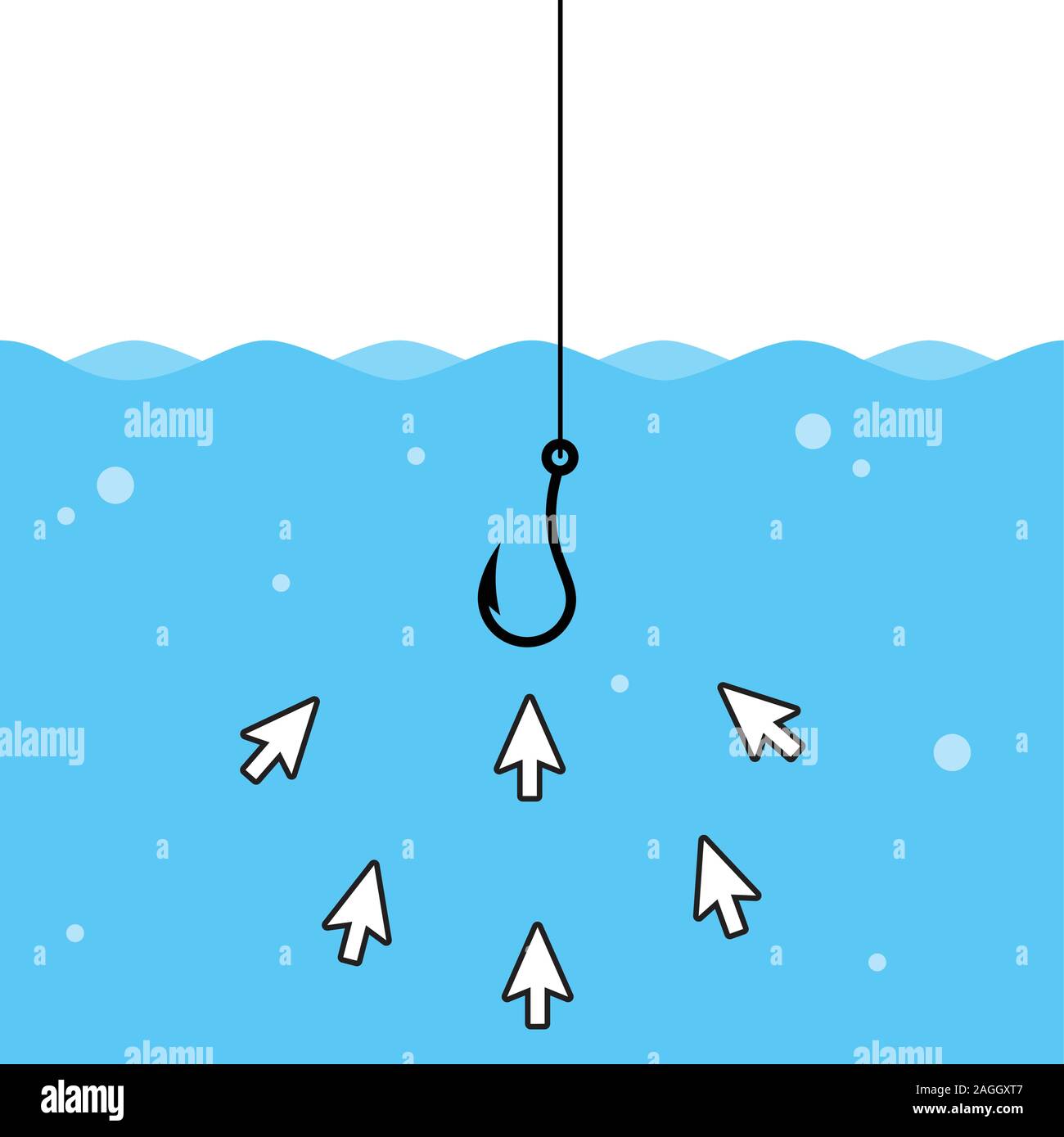 click bait inside water. Isolated Vector Illustration Stock Vector ...