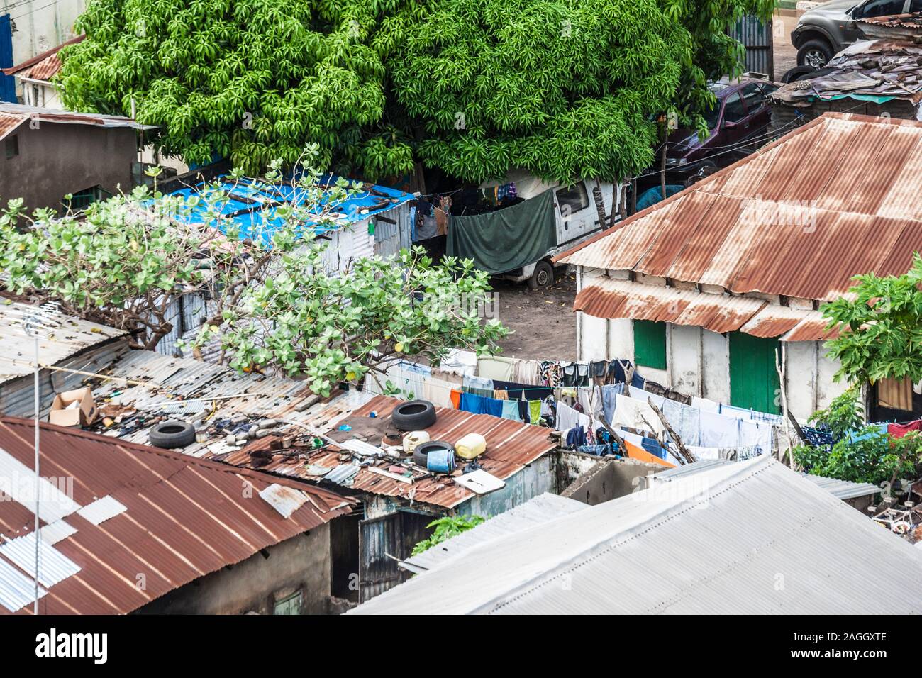 View over rooftops in Banjul, capital of The Gambia, West Africa Stock ...
