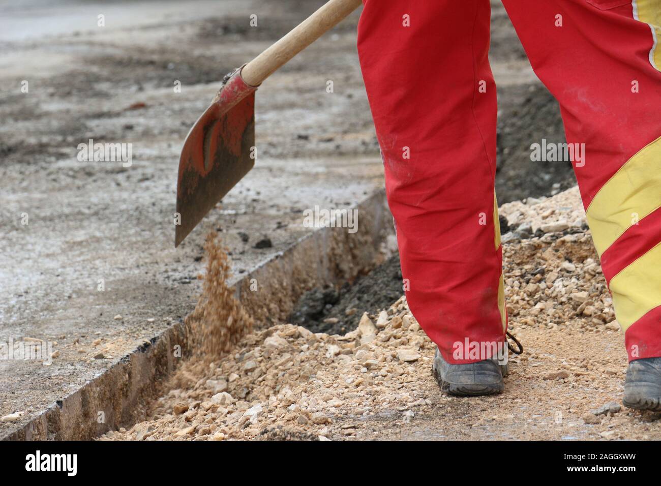 repairing street road, municipal work ,construction site image Stock ...