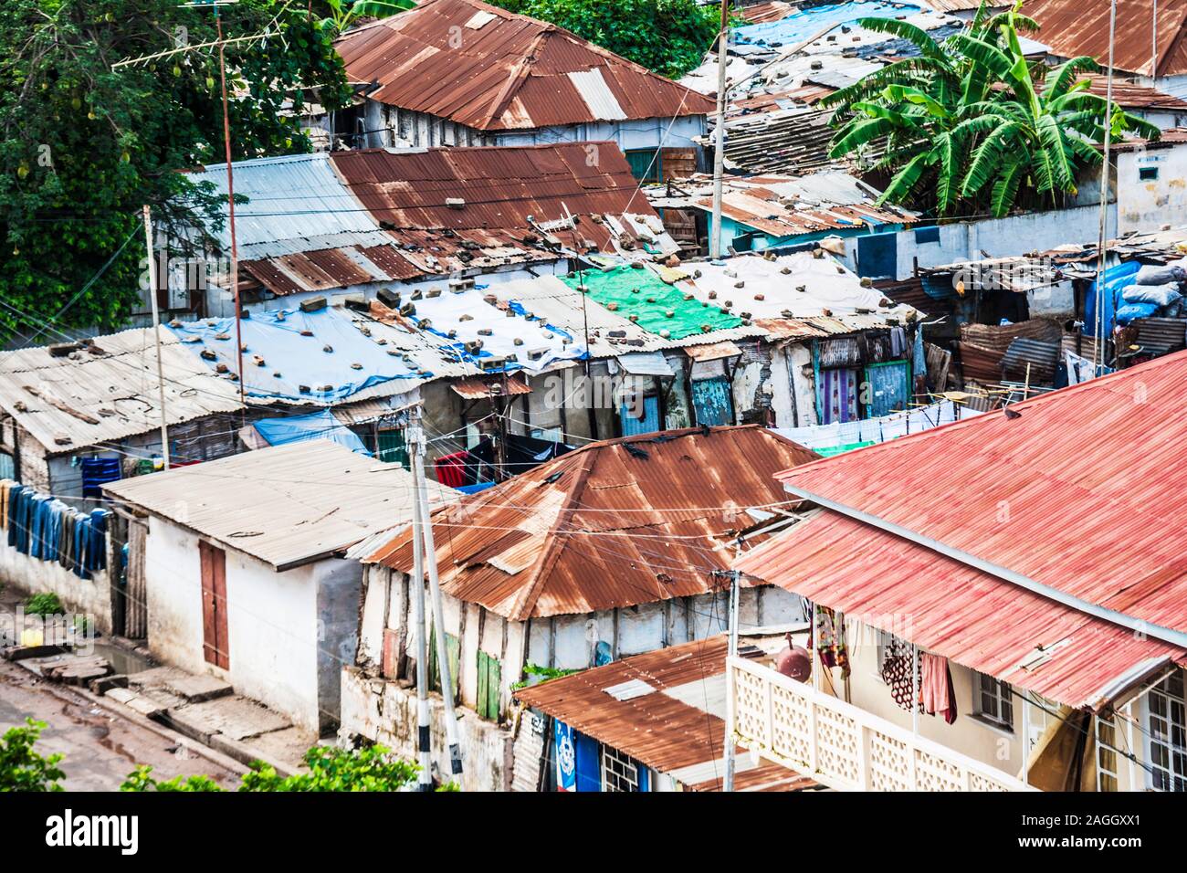 View over rooftops in Banjul, capital of The Gambia, West Africa Stock ...