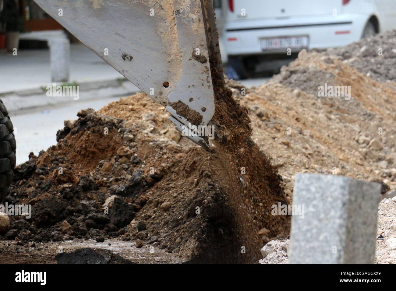 repairing street road, municipal work ,construction site image Stock ...