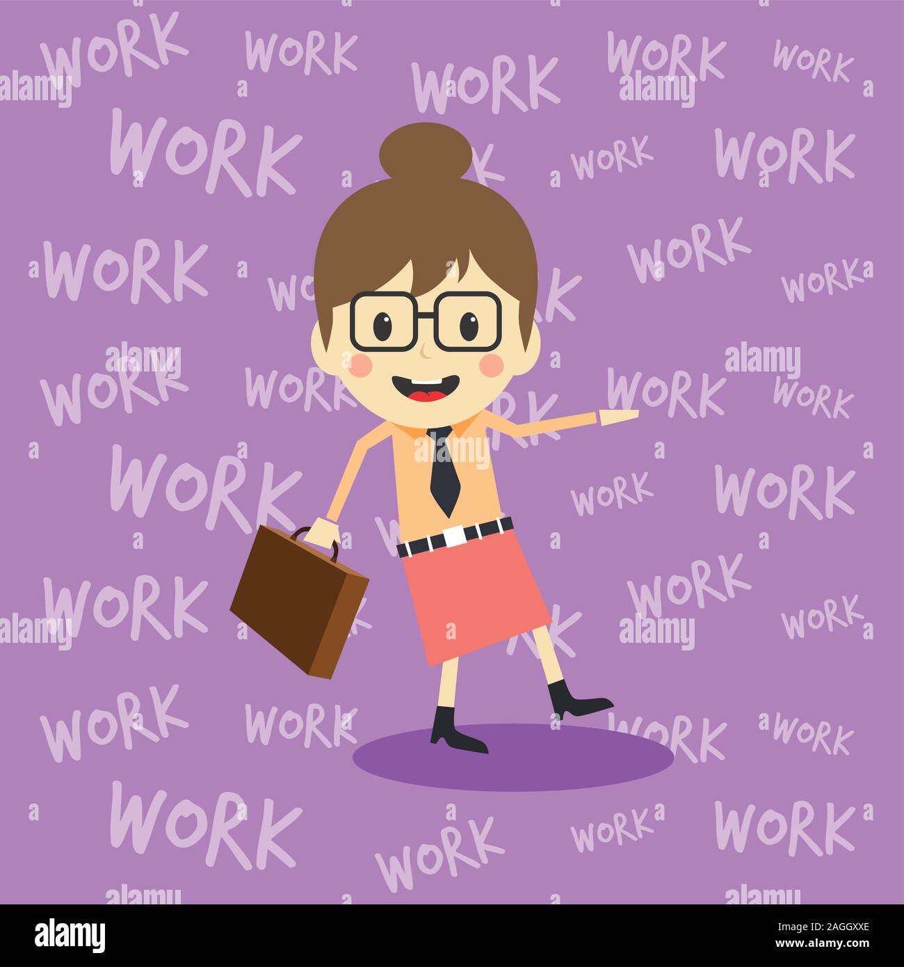 office worker on the job full task employee cartoon vector Stock Vector ...