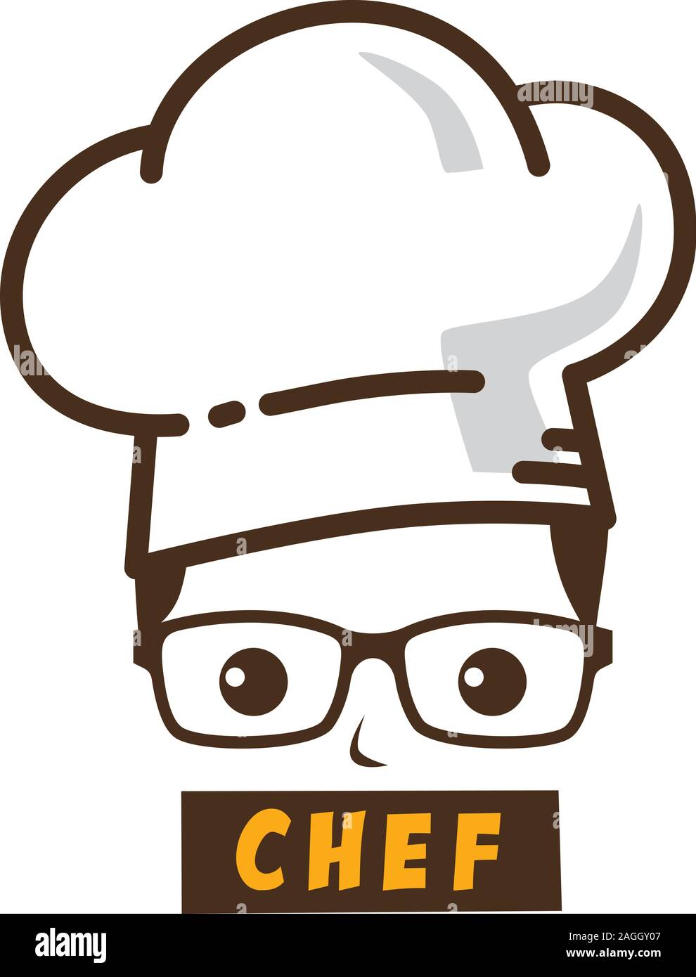 male master chef character cartoon art logo icon vector Stock Vector ...