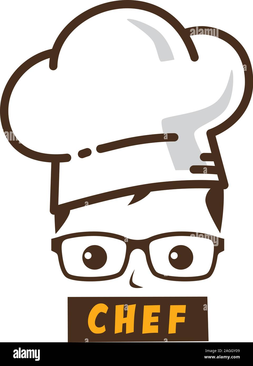 male master chef character cartoon art logo icon vector Stock Vector ...