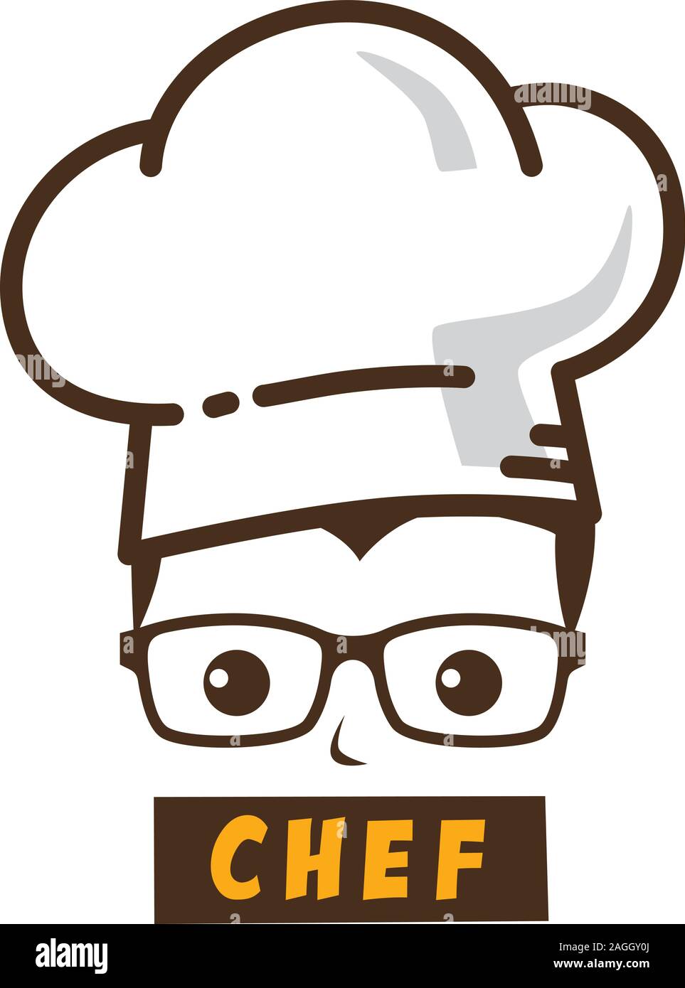 male master chef character cartoon art logo icon vector Stock Vector ...