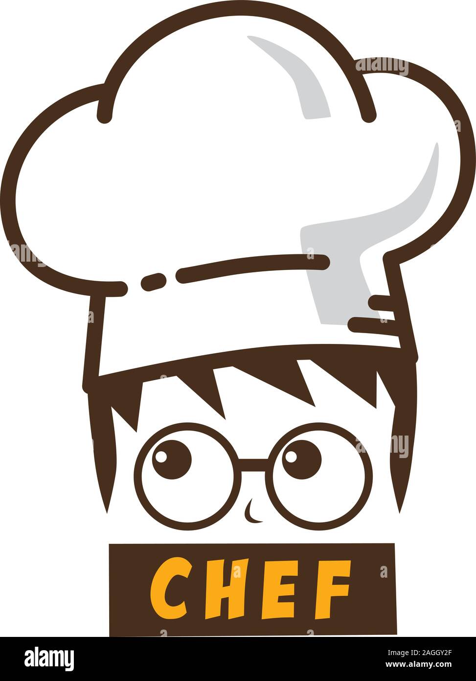 male master chef character cartoon art logo icon vector Stock Vector ...