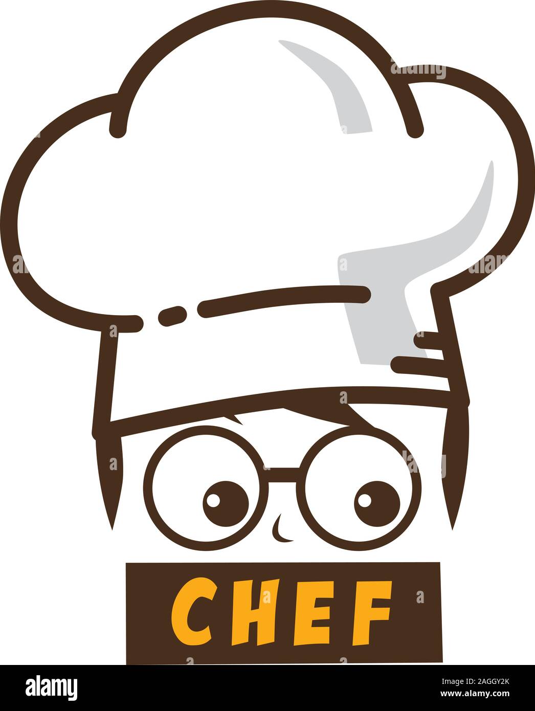 male master chef character cartoon art logo icon vector Stock Vector ...