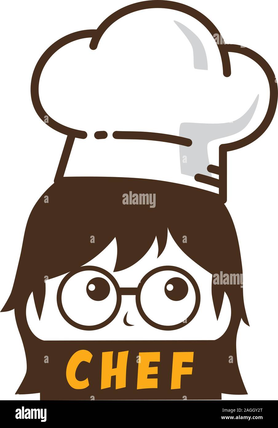 female master chef character cartoon art logo icon vector Stock Vector ...