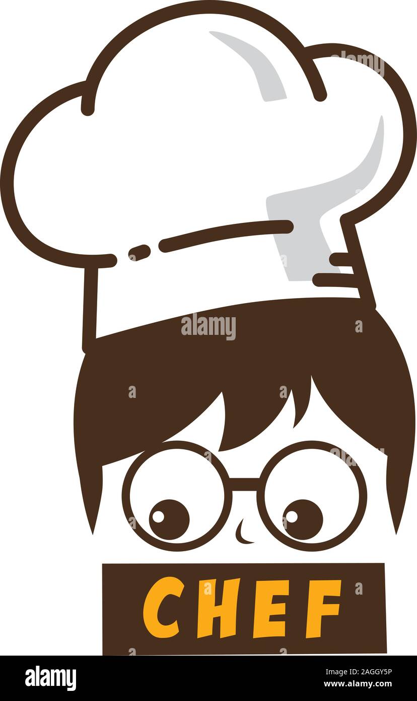 female master chef character cartoon art logo icon vector Stock Vector ...