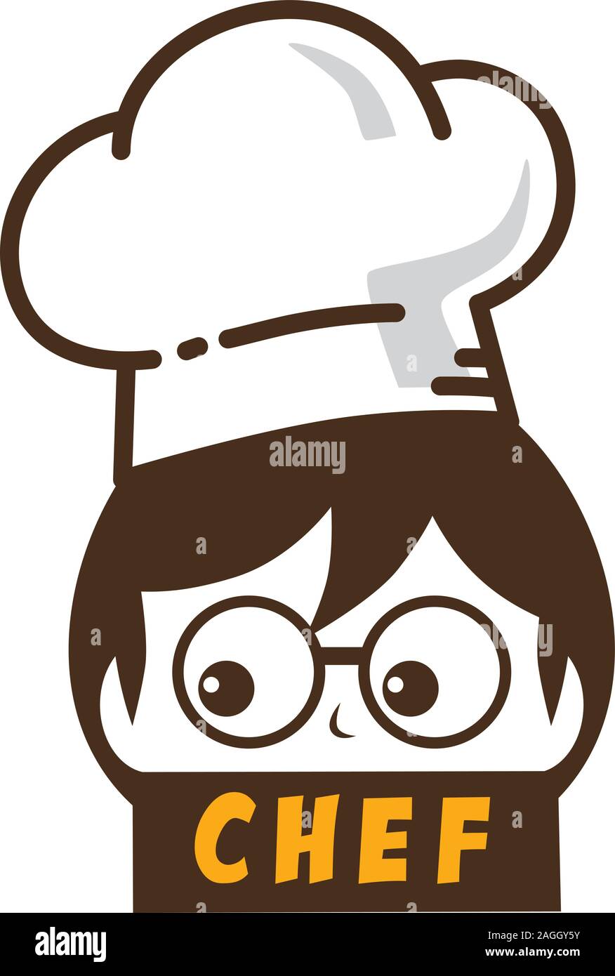female master chef character cartoon art logo icon vector Stock Vector ...