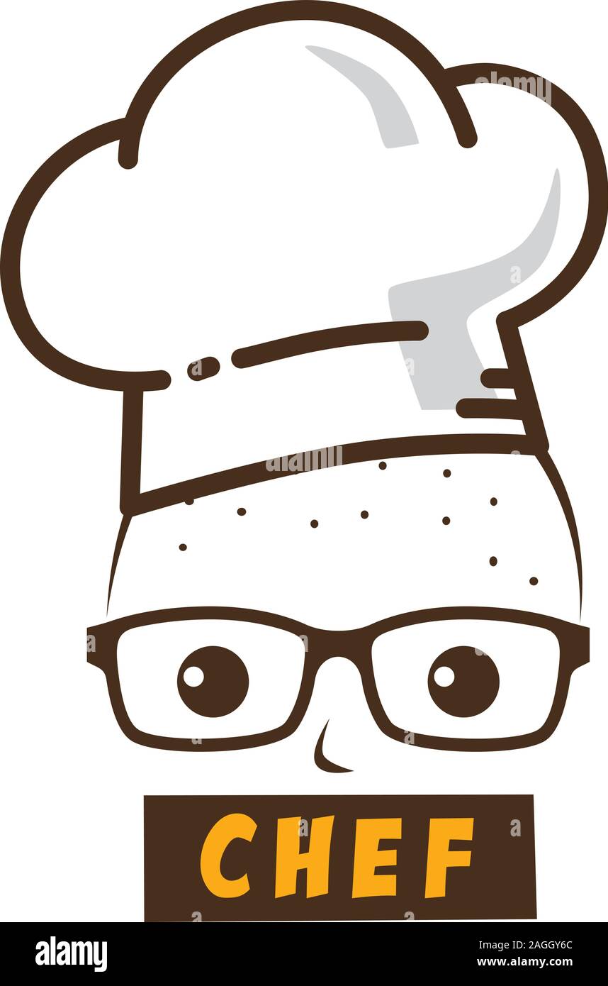 male master chef character cartoon art logo icon vector Stock Vector ...