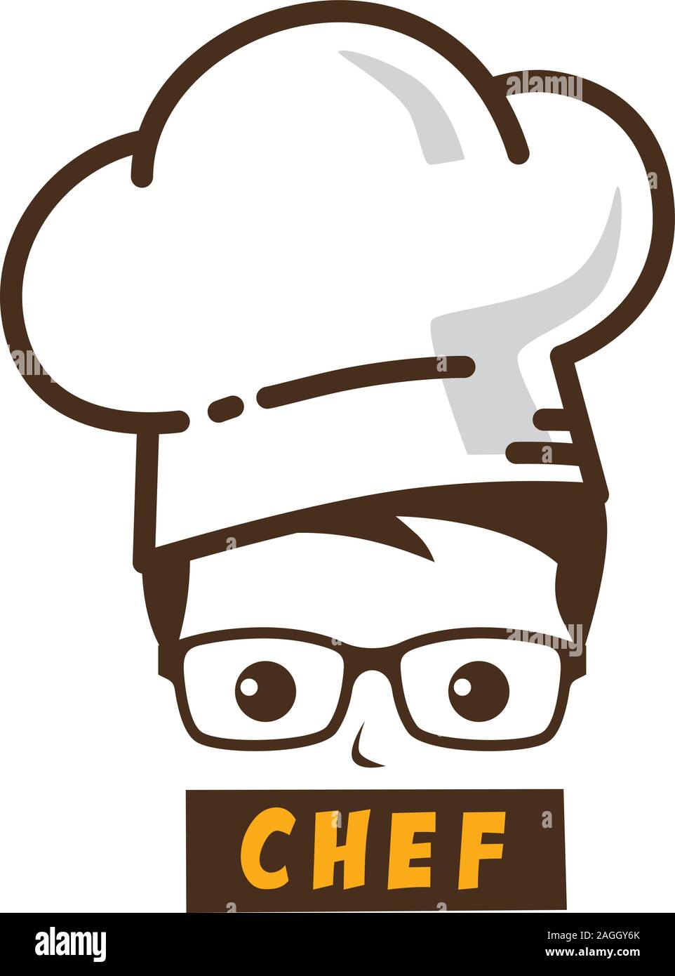 male master chef character cartoon art logo icon vector Stock Vector ...
