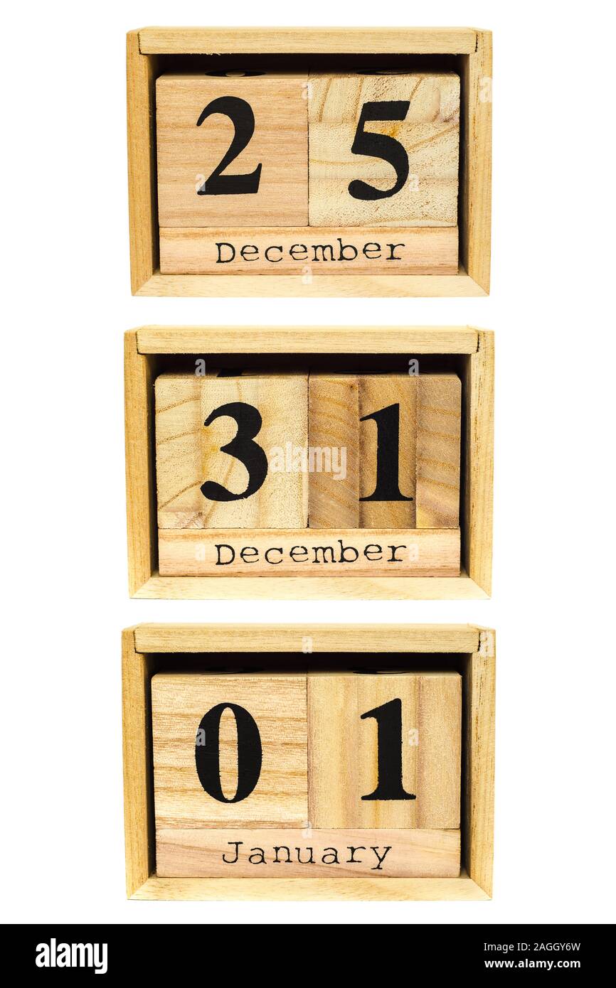 new year's dates isolated on a white background Stock Photo - Alamy