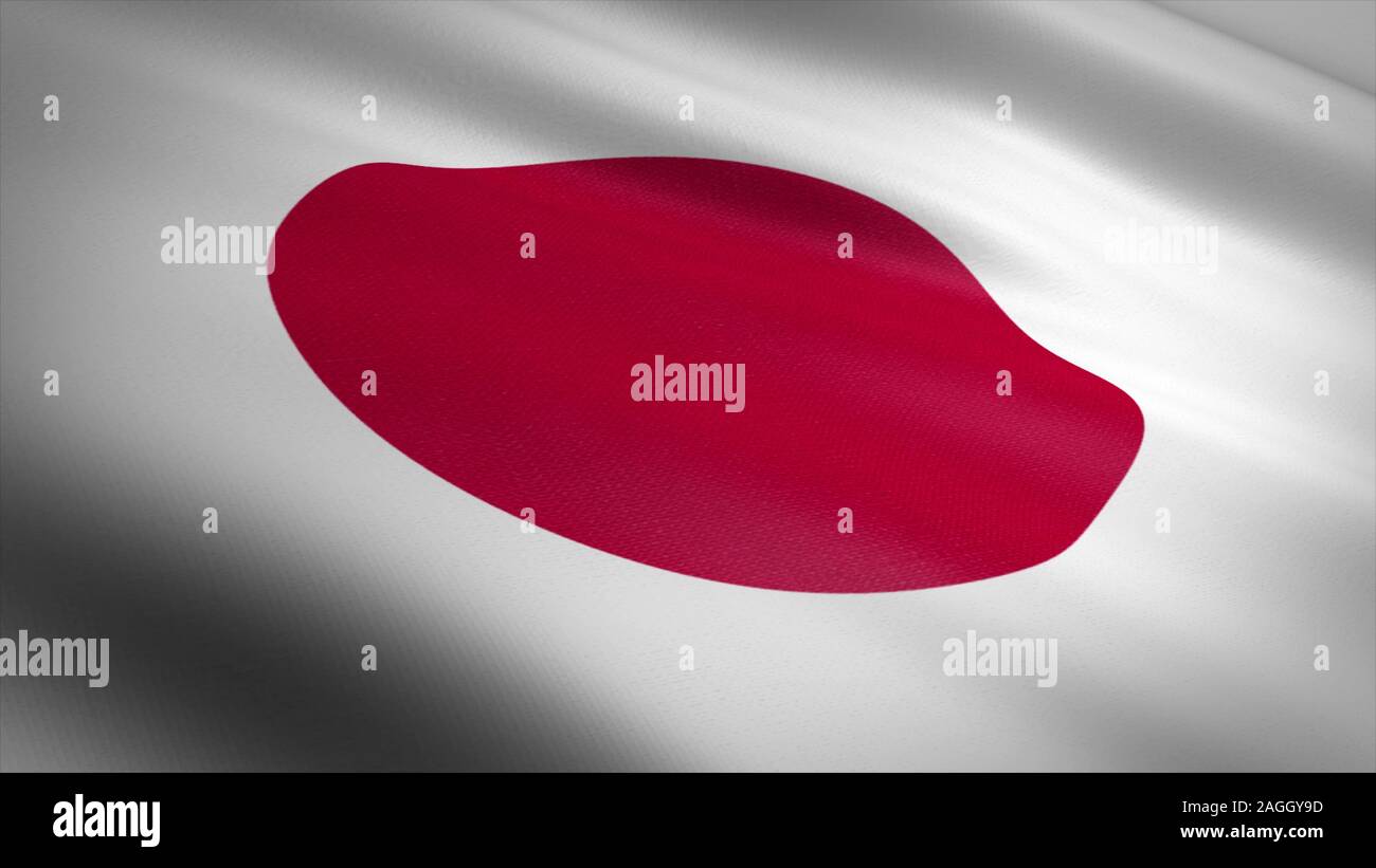 Flag of Japan. Realistic waving flag 3D render illustration with highly ...