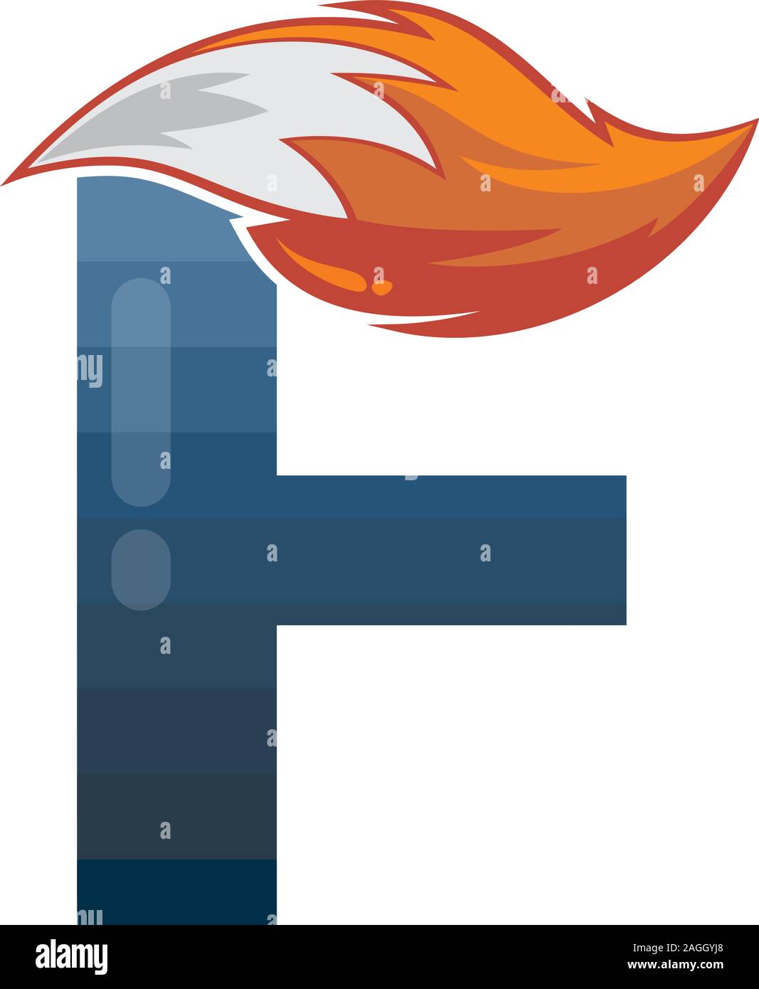 fox tail fire logo logotype alphabet initial letter design vector art ...