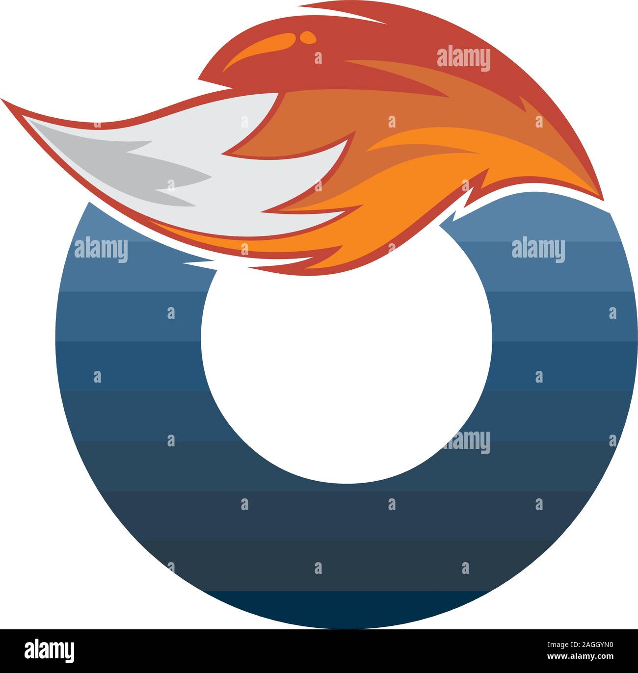 fox tail fire logo logotype alphabet initial letter design vector art ...