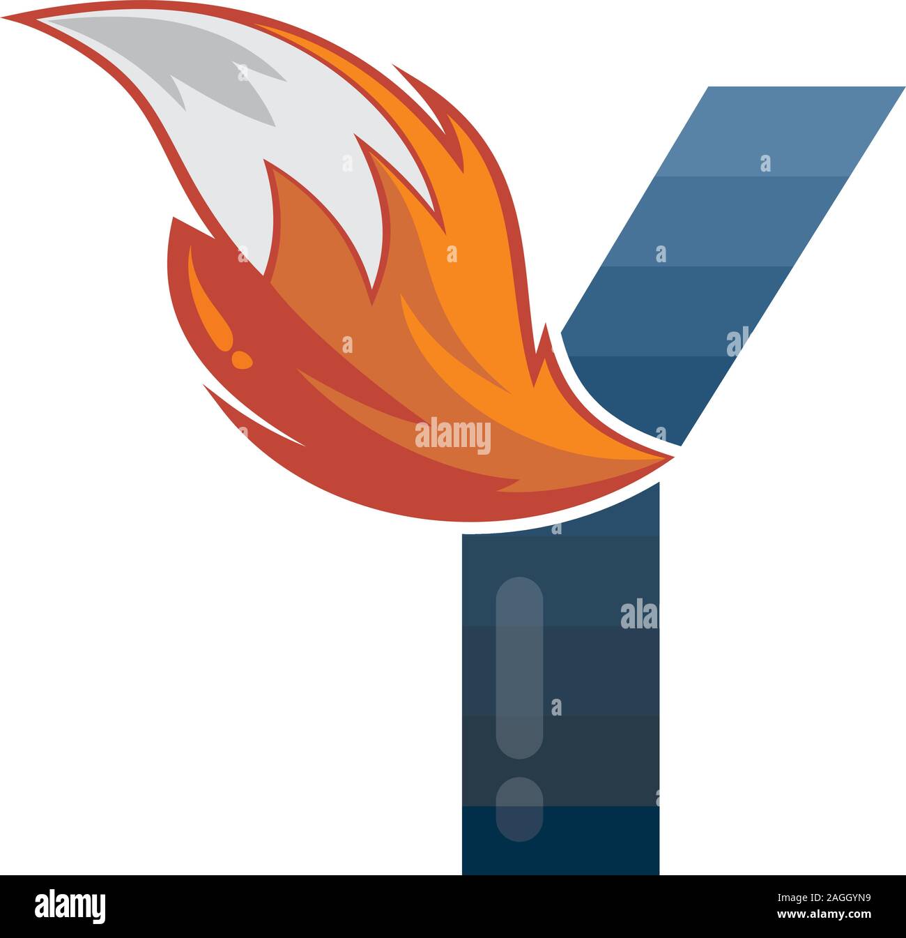 fox tail fire logo logotype alphabet initial letter design vector art ...